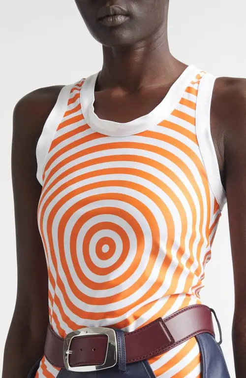 JEAN PAUL GAULTIER Spiral Print Jersey Tank