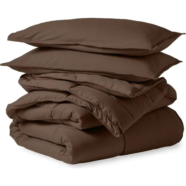 BARE HOME All-season Down Alternative Comforter Setoversized Queen - Cocoa