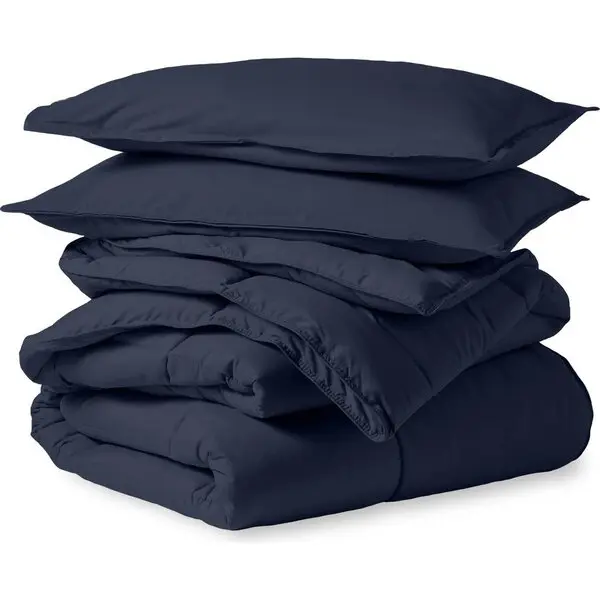 BARE HOME All-season Down Alternative Comforter Setoversized Queen - Dark Blue