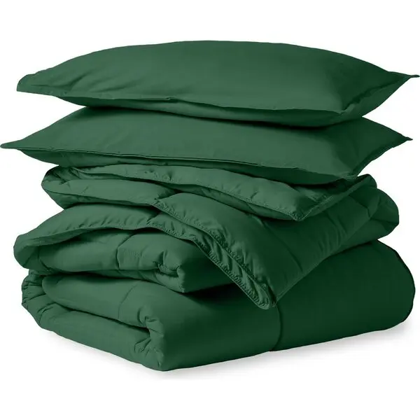 BARE HOME All-season Down Alternative Comforter Setoversized Queen - Forest Green