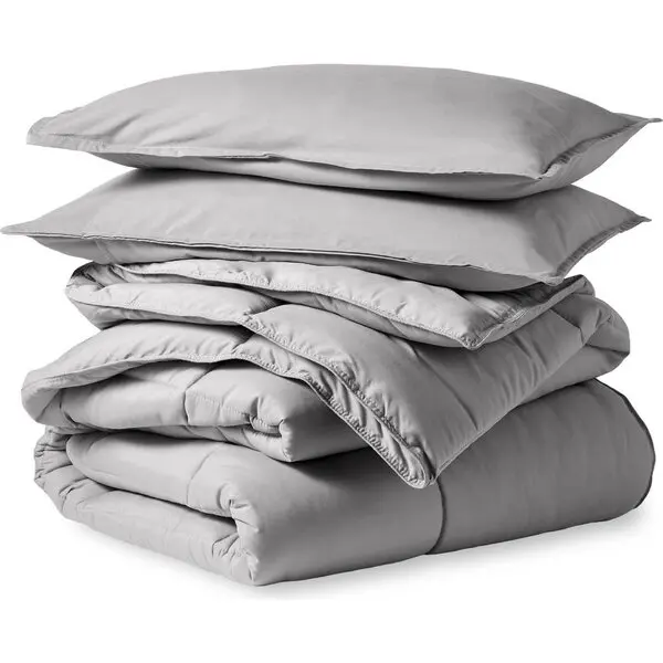 BARE HOME All-season Down Alternative Comforter Setoversized Queen - Light Grey