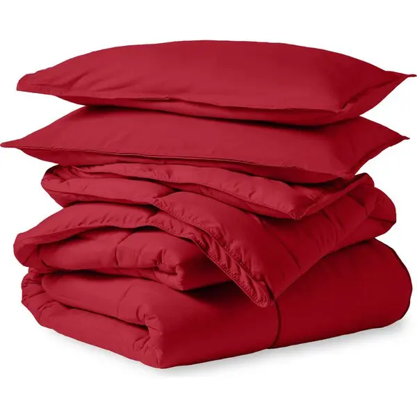BARE HOME All-season Down Alternative Comforter Setoversized Queen - Red