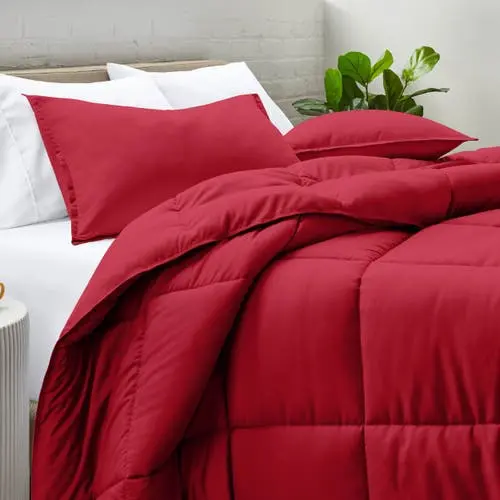 BARE HOME All-season Down Alternative Comforter Setoversized Queen - Red