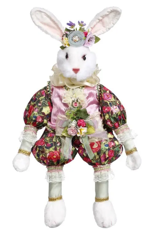 MARK ROBERTS Bean Bag Pillow Body Rabbit With Vest - Deep Red