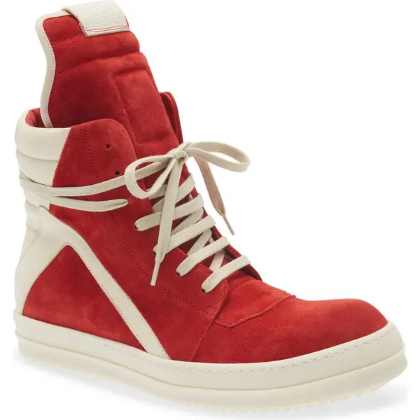 Rick Owens Geobasket High-top Sneaker - Carnelian/milk/milk