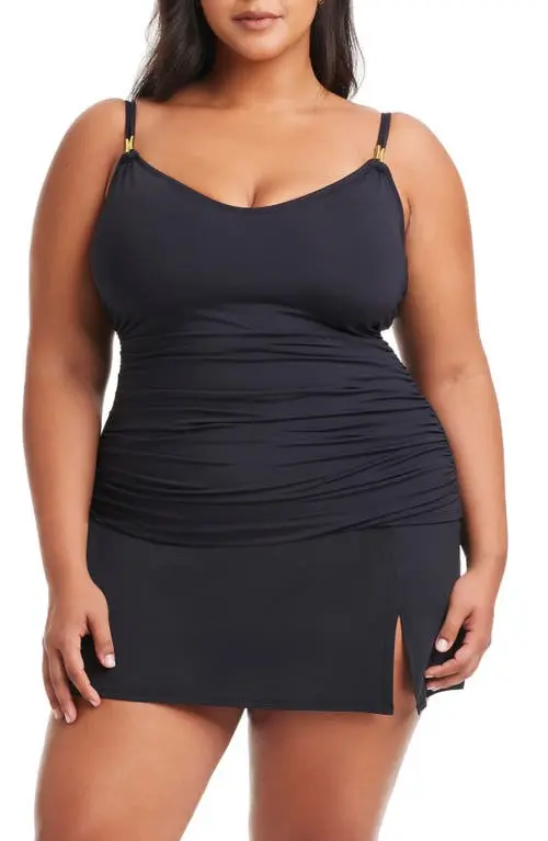 ROD BEATTIE Scoop Neck Tankini Top - Black