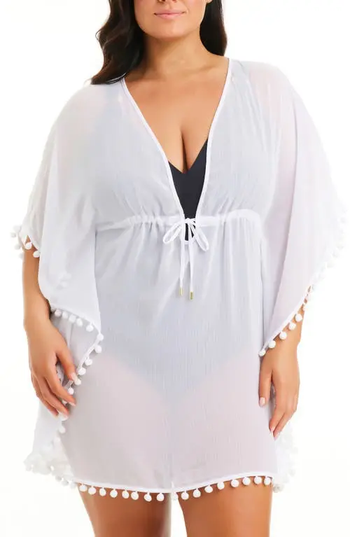 ROD BEATTIE Sheer Cover-up Caftan - White