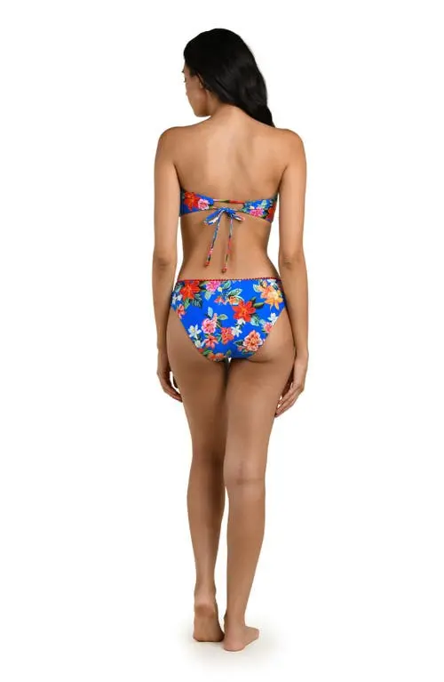 La Blanca Floral Cutout Bandeau Bikini Top