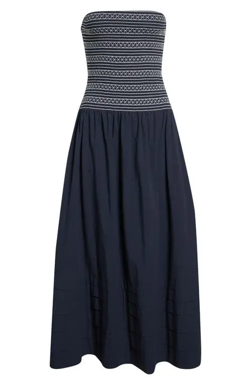 Ramy Brook Jace Strapless Smocked Maxi Dress