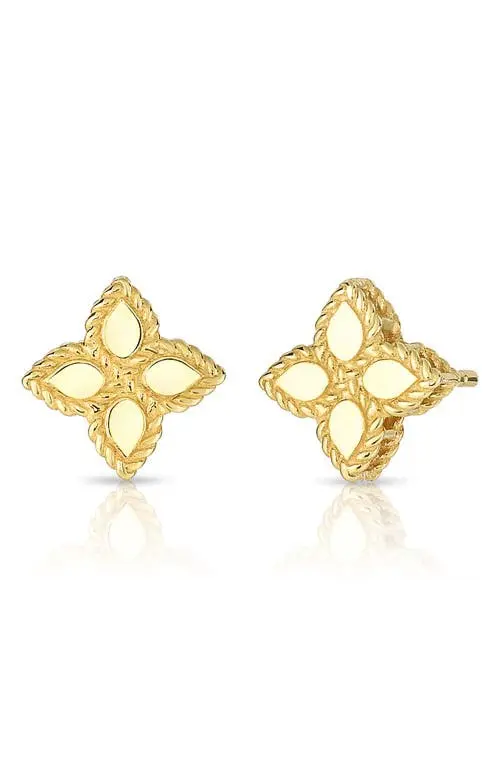 Roberto Coin Princess Flower Stud Earrings - Yellow Gold