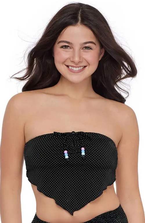 STEVIE Bandeau Midkini Swim Top With Removable Strap - Ditsy Dot