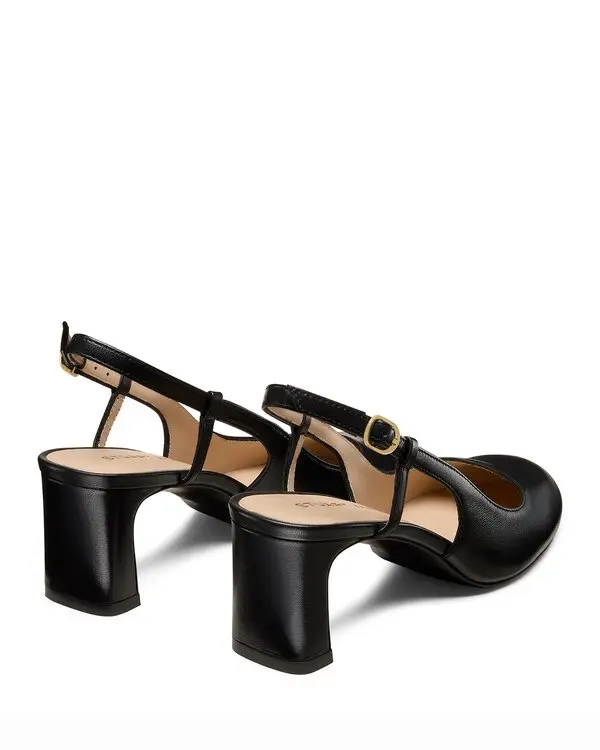 STUART WEITZMAN Babette Leather Mary Jane Slingback Pumps