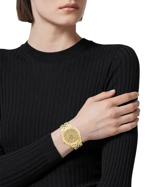 Versace V-code Bracelet Watch 36mm - Gold