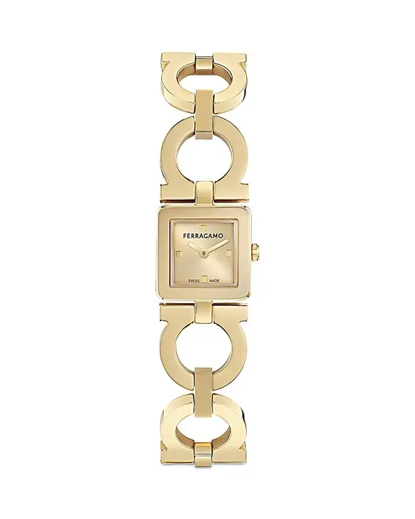 FERRAGAMO Double Gancini 19mm Watch - Gold