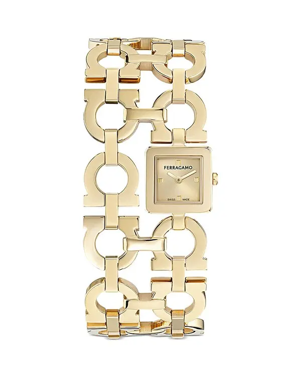 FERRAGAMO Double Gancini Catwalk 19mm Watch - Gold