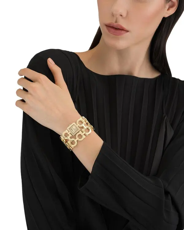FERRAGAMO Double Gancini Catwalk 19mm Watch - Gold