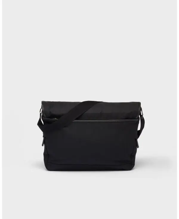 Prada Re-nylon And Saffiano Leather Shoulder Bag - Black