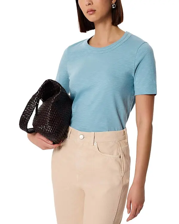 Whistles Rosa Double Trim Tee - Blue