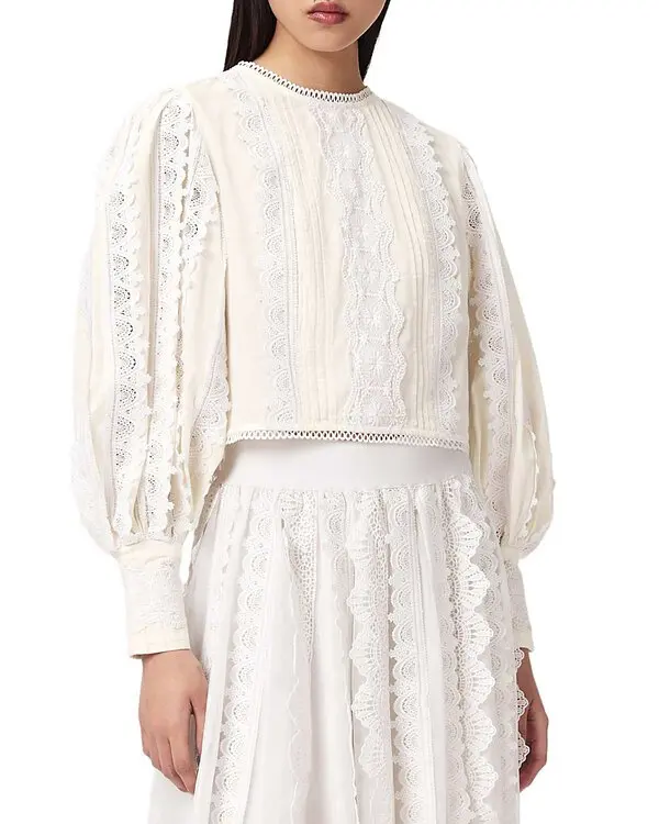 ALLSAINTS Hart Embroidered Top - Optic White