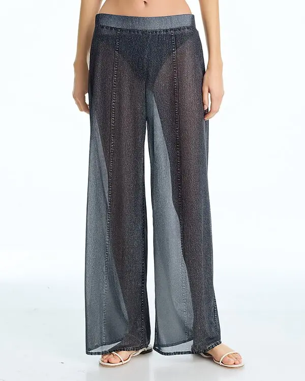 Rag & Bone Miramar Mesh Wide-leg Pants - Washed Black
