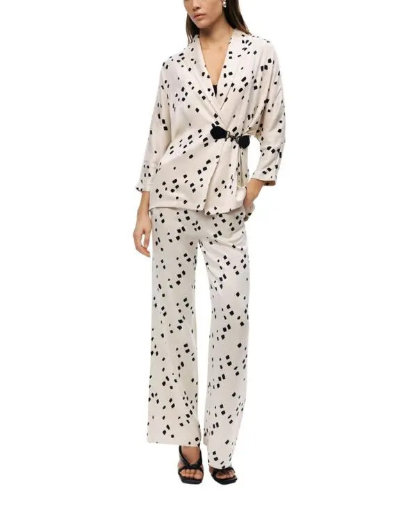 NOCTURNE Printed Wide-leg Trousers