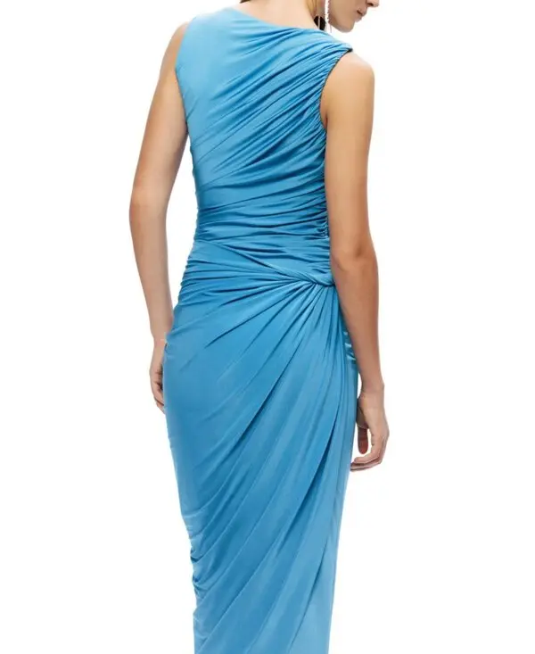 NOCTURNE Sleeveless Draped Maxi Dress - Turquoise