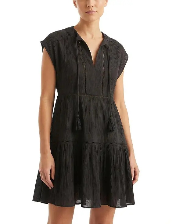 CHANGE OF SCENERY Gari Cotton Cap Sleeve Dress - Black