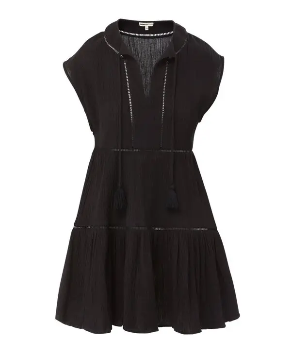 CHANGE OF SCENERY Gari Cotton Cap Sleeve Dress - Black