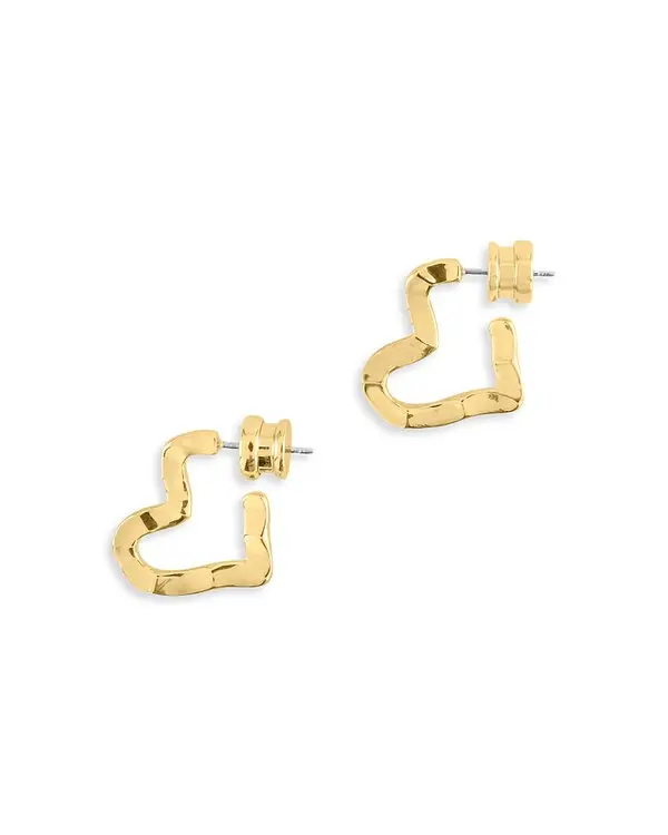 ANABEL ARAM Heart Hoop Earrings - Gold