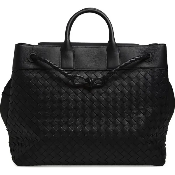 Bottega Veneta Andiamo Voyager Intrecciato Tote - 8966 Black-nero Opaco