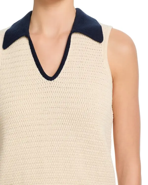 French Connection Contrast Knit Collared Sweater