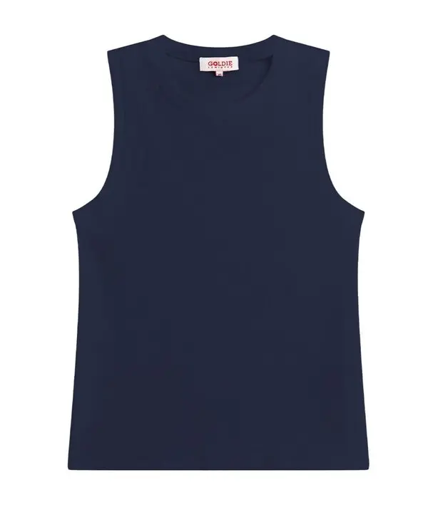 Goldie LeWinter Brie Sleeveless Shell Top - Navy