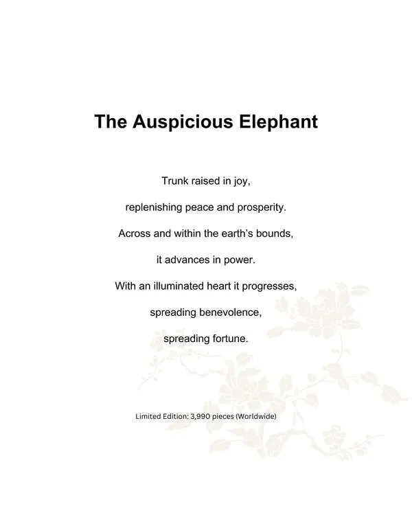 LIULI The Auspicious Elephant Limited Edition Crystal Glass Sculpture