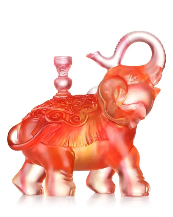 LIULI The Auspicious Elephant Limited Edition Crystal Glass Sculpture