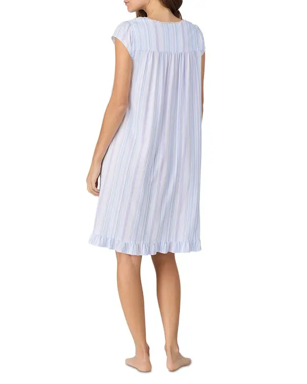 Eileen West Short Nightgown - White/blue