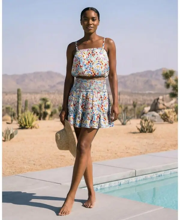 CHANGE OF SCENERY Devon Tiered Mini Skirt - Wildflower Patch