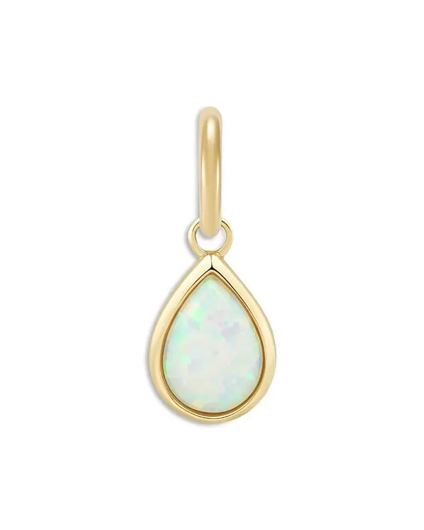 MOON & MEADOW 14k Yellow Gold Lab Created Opal Pendant - White/gold