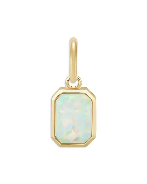 MOON & MEADOW 14k Yellow Gold Lab Created Opal Pendant - White/gold