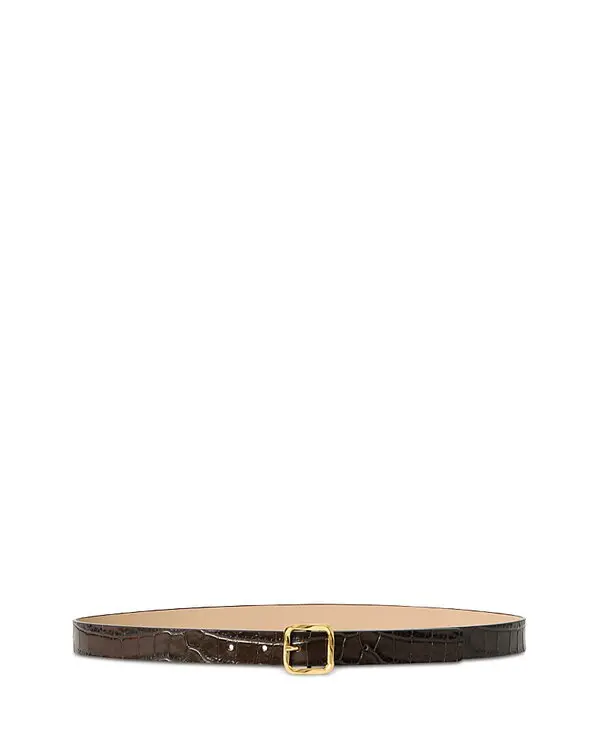 B-low The Belt Ellie Croc Embossed Leather Belt - Chocolate Gold