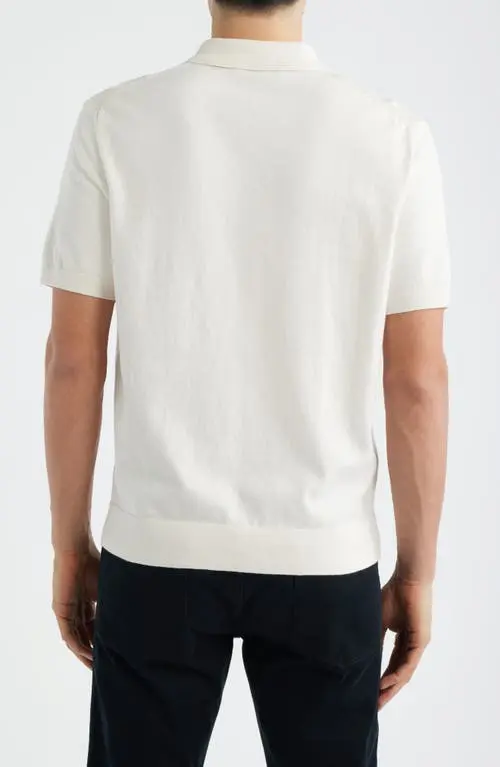 Bugatchi Quarter Zip Cotton Blend Polo Sweater