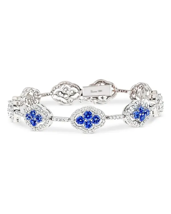 Piranesi 18k Diamond And Blue Sapphire Bracelet - White Gold