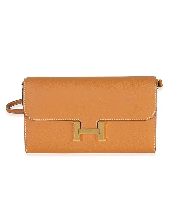 Hermès Constance Long Wallet To Go Leather Handbag - Brown