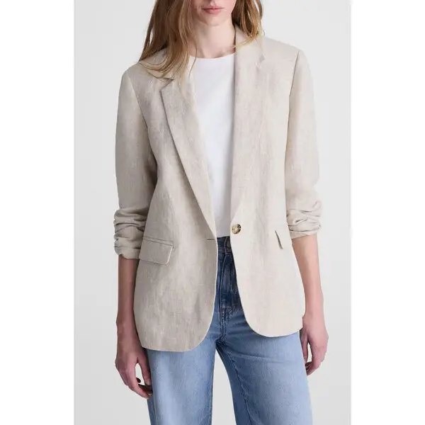 Madewell The Mercer Linen Relaxed Blazer - Oat