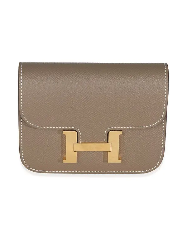 Hermès Constance Slim Wallet Leather Handbag - Grey