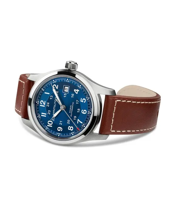 Hamilton Khaki Field Date Automatic Watch, 42mm - Blue/brown