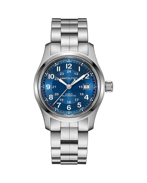 Hamilton Khaki Field Date Automatic Watch - Blue/silver