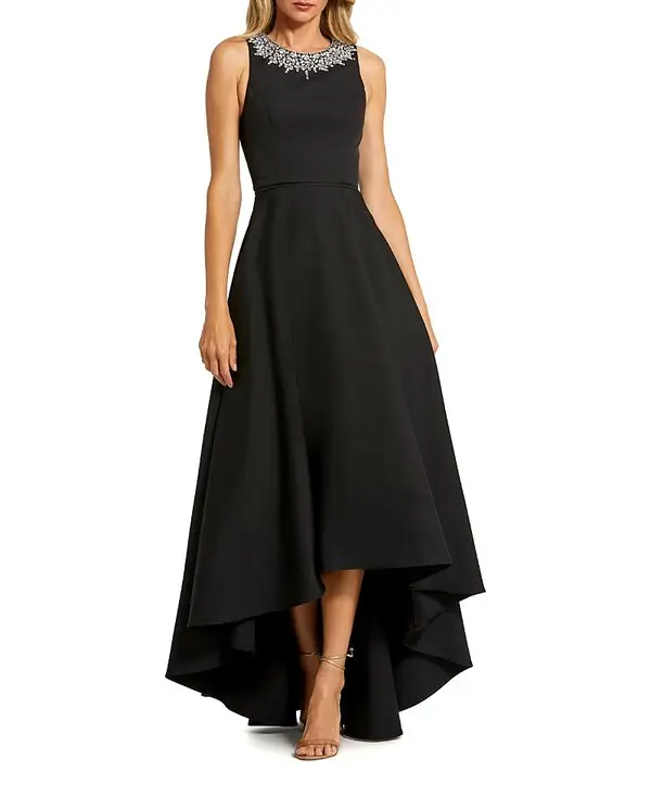 Mac Duggal Crepe Embellished High-low Gown