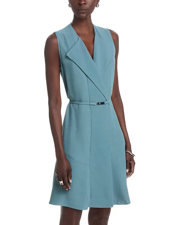 BOSS Dimosa Wing Lapel Wrap Dress - Reef