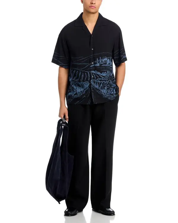 Hugo Espino Landscape Graphic Short Sleeve Shirt - Black