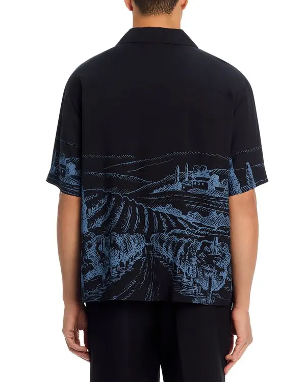 Hugo Espino Landscape Graphic Short Sleeve Shirt - Black